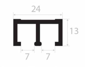 PVC 6mm Glass Track Top 3600mm White